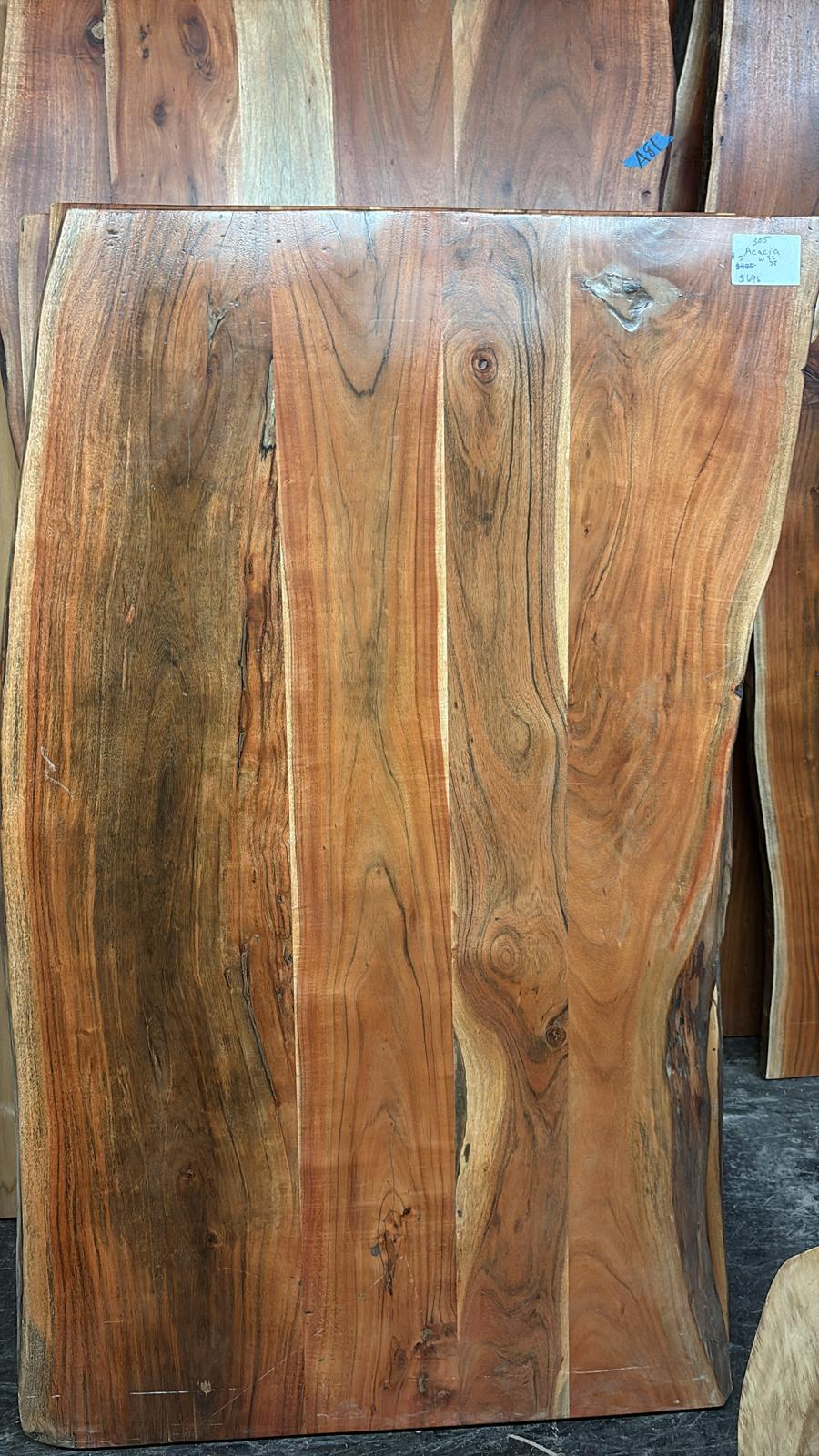 Live Edge Acacia Table #305 – 60" x 36–38" – SAN DIEGO RUSTIC